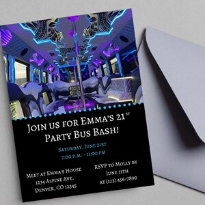 Digital Party Bus Invitation, Party Bus, Bachelorette, Bachelor ...