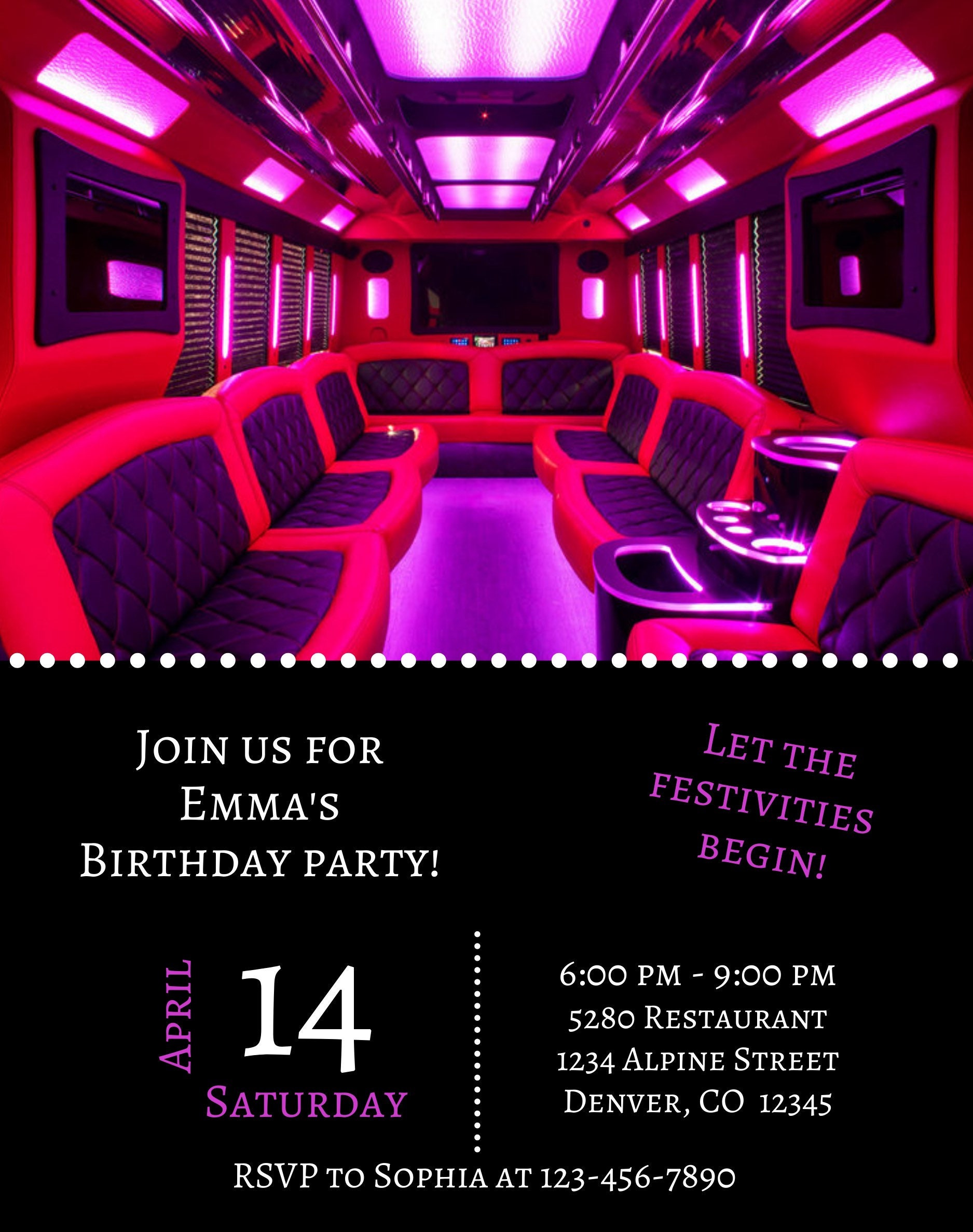 Digital Party Bus Invitation, Party Bus, Bachelorette, Bachelor ...