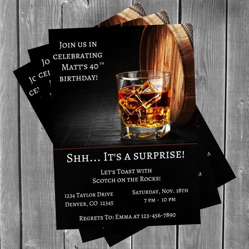 INSTANT DOWNLOAD Cigar and Cognac Adult Party Invitation-diy | Etsy Canada