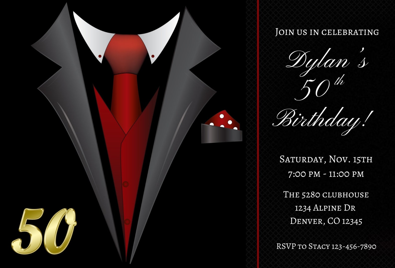 Formal Birthday Invitation Formal Birthday 40th 50th Etsy