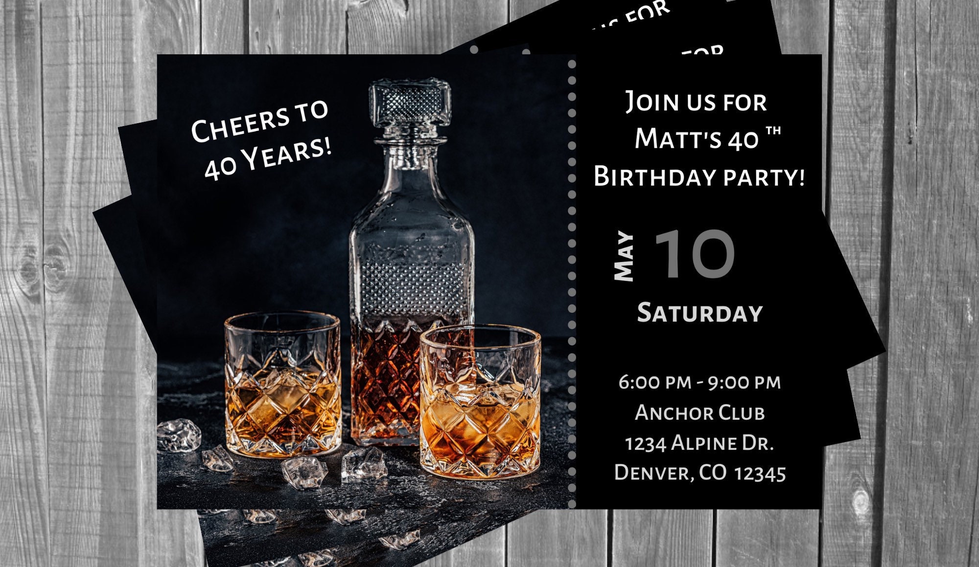 Adult Birthday Party Invitation Guys Night Out Whiskey | Etsy