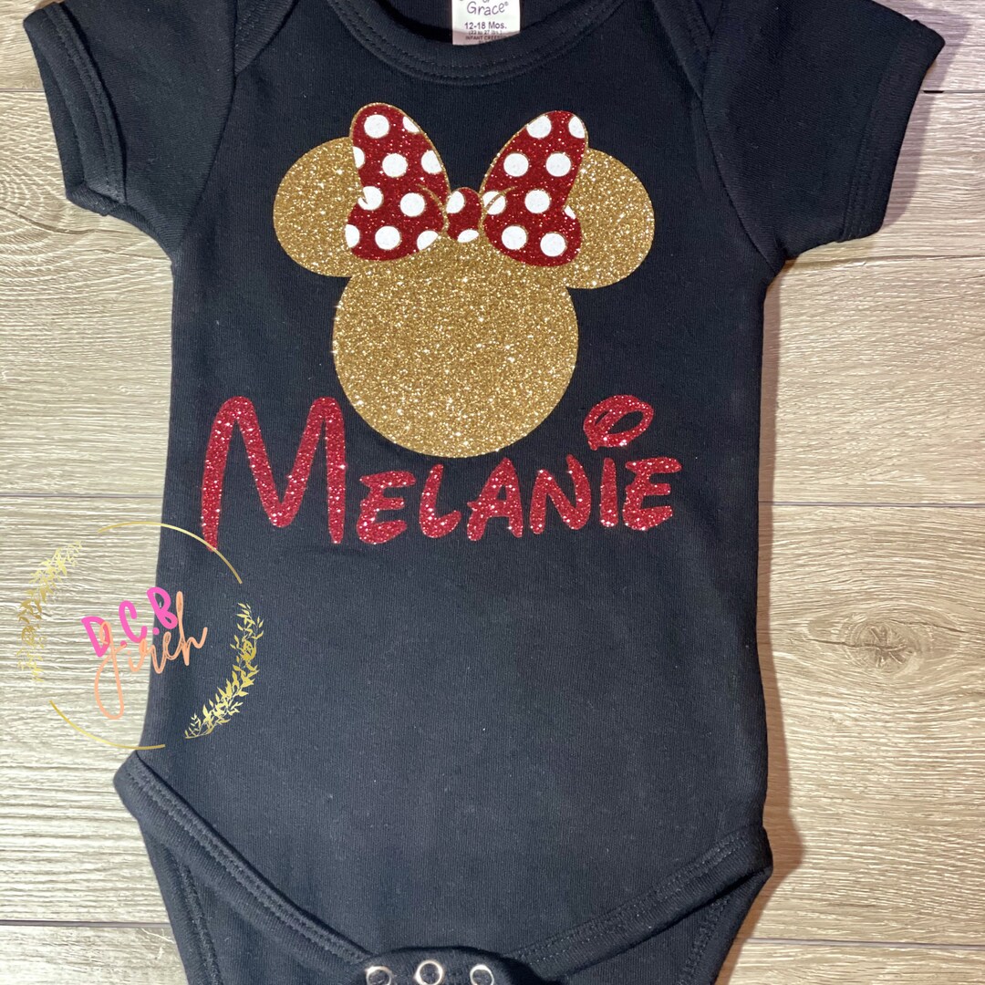 Mini Mouse Glittery Gold Mini Mousecustomized Name Black - Etsy