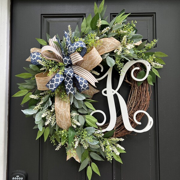 Monogram Door Wreath - Etsy