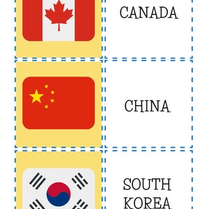 120 Flags of the World Matching Game With Printable Flash Cards - Etsy