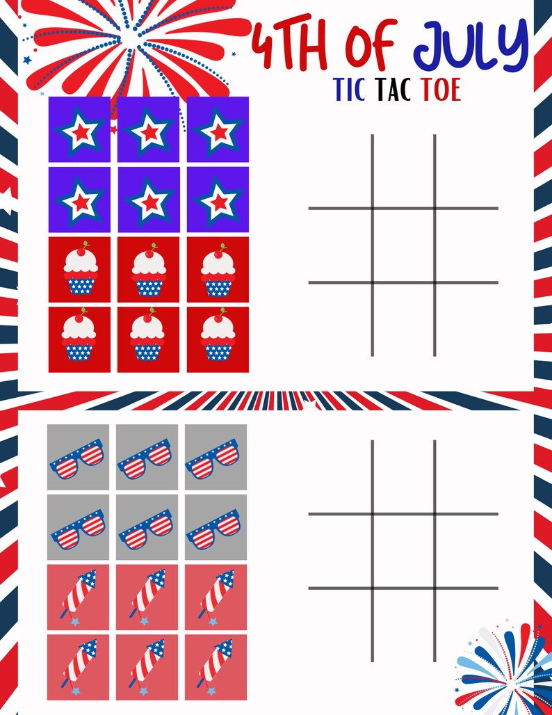 4 Games Pack for 4th of July Printable Games, Patriotic Fourth of July ...