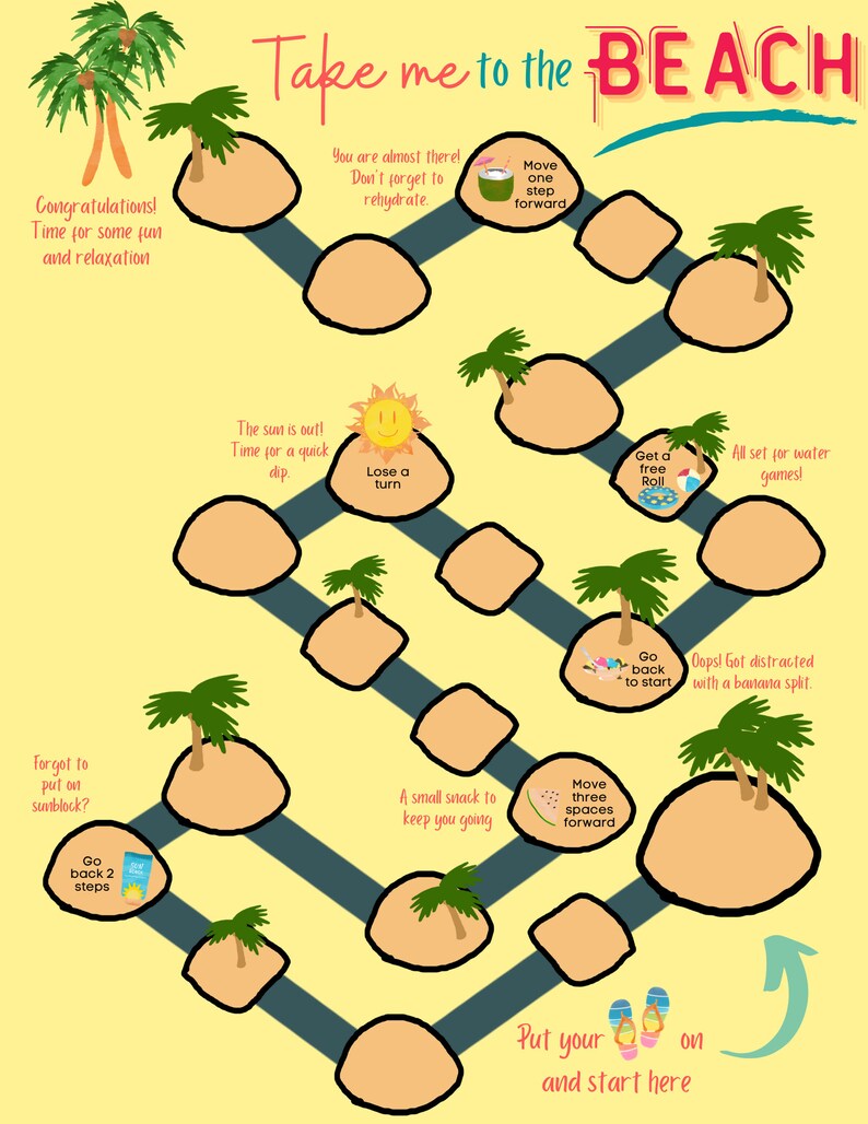 Create Your Own Summer Board Game - 7 Printable Game Boards - Etsy