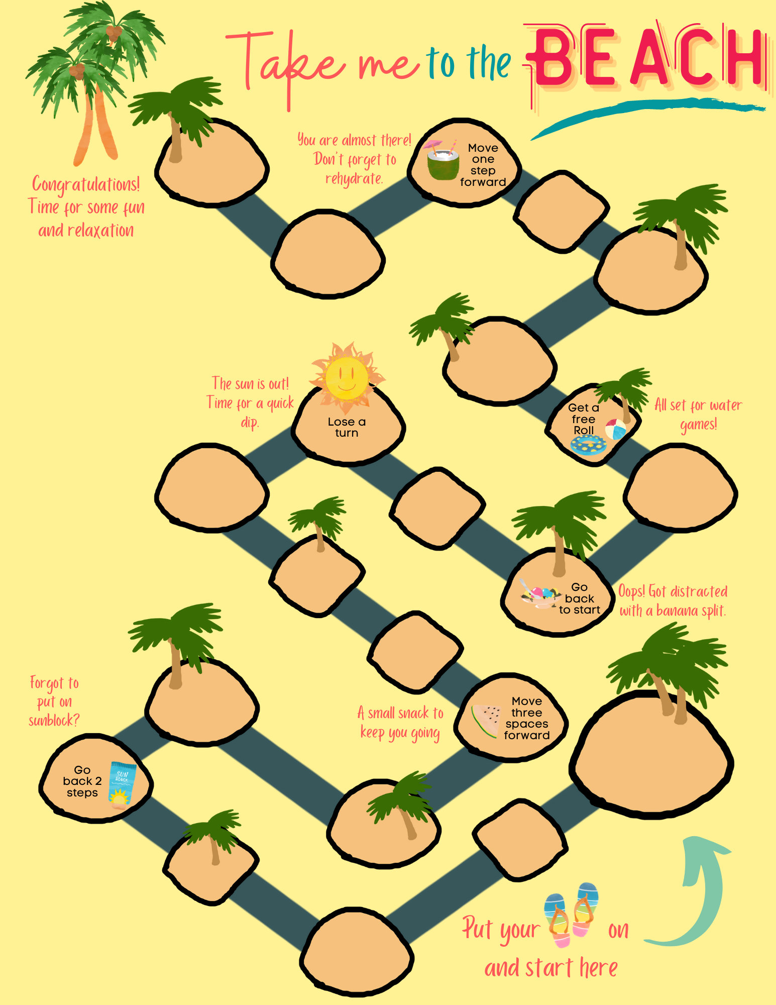 Create Your Own Summer Board Game - 7 Printable Game Boards - Etsy