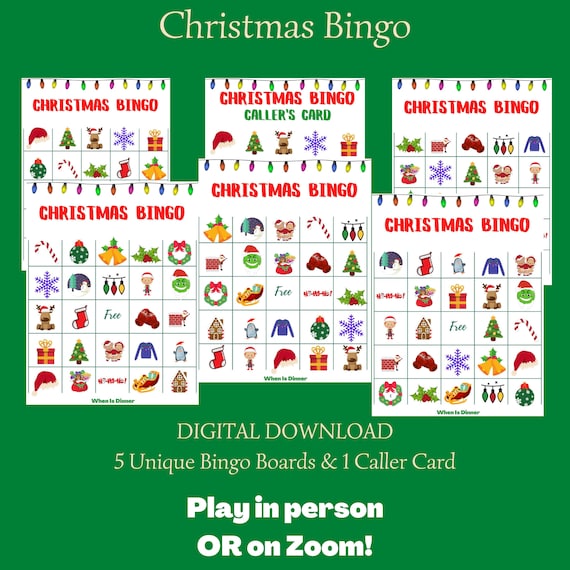 Christmas BINGO Digital Printable Downloadable Game | Etsy