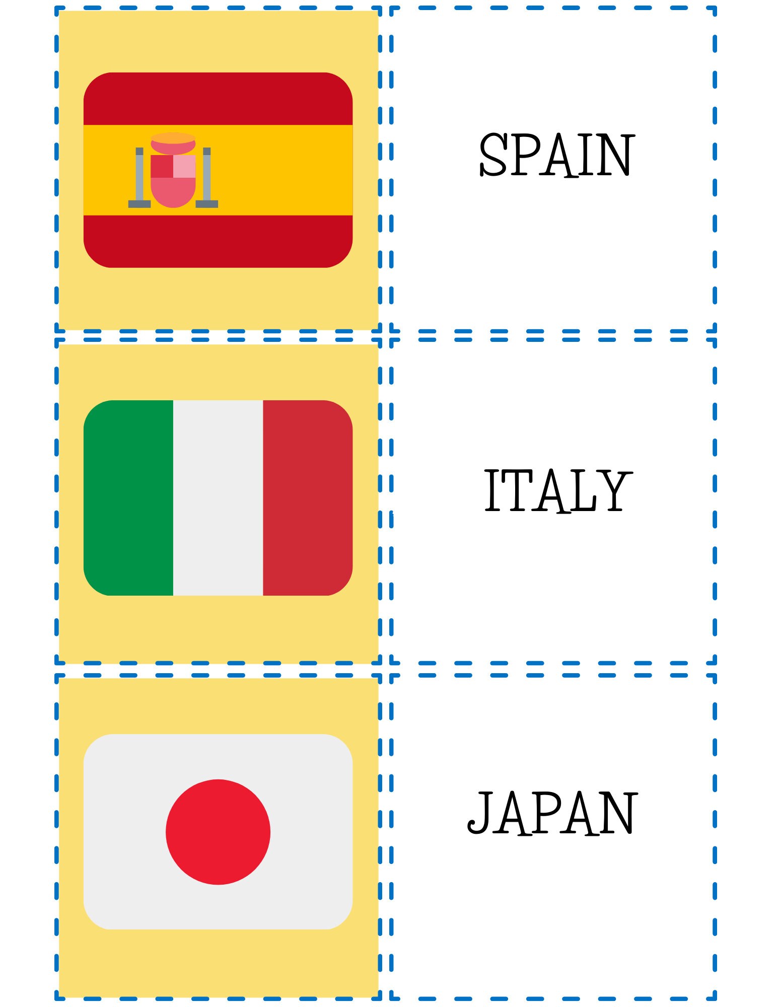 120 Flags of the World Matching Game With Printable Flash Cards - Etsy