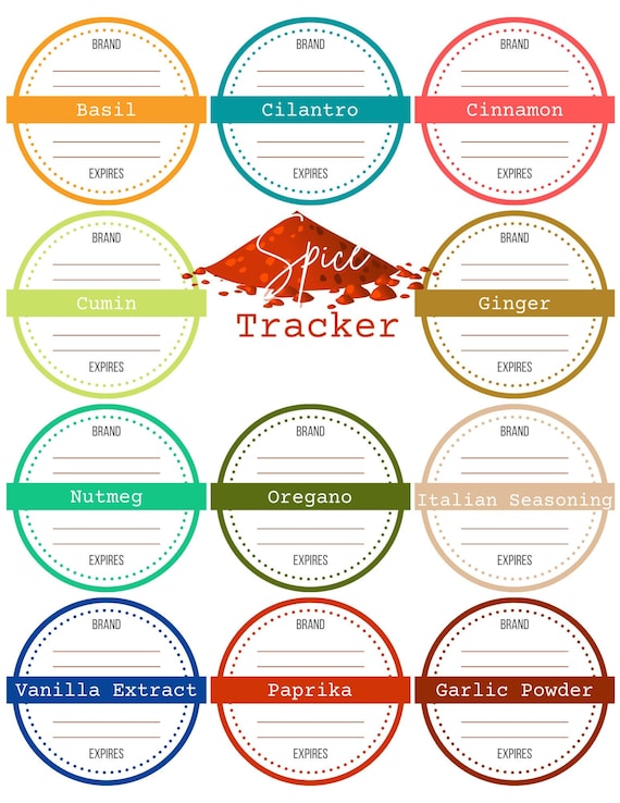 Printable Spice Inventory Tracker - Etsy