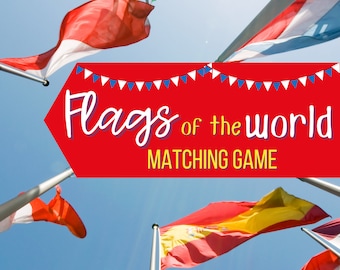 Flags of the World Matching Game World Flags Flag Flashcards Geography ...
