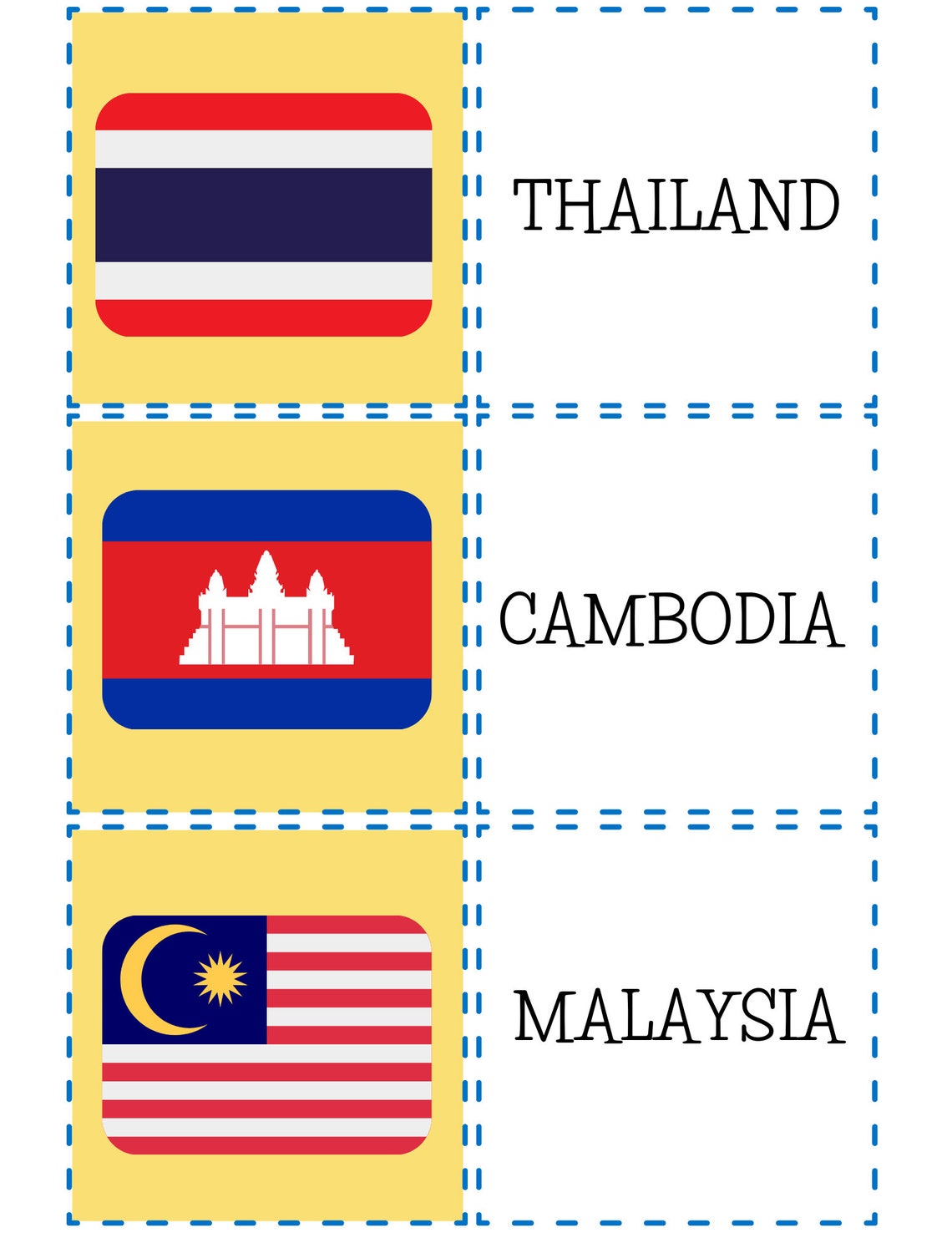 120 Flags of the World Matching Game With Printable Flash Cards - Etsy