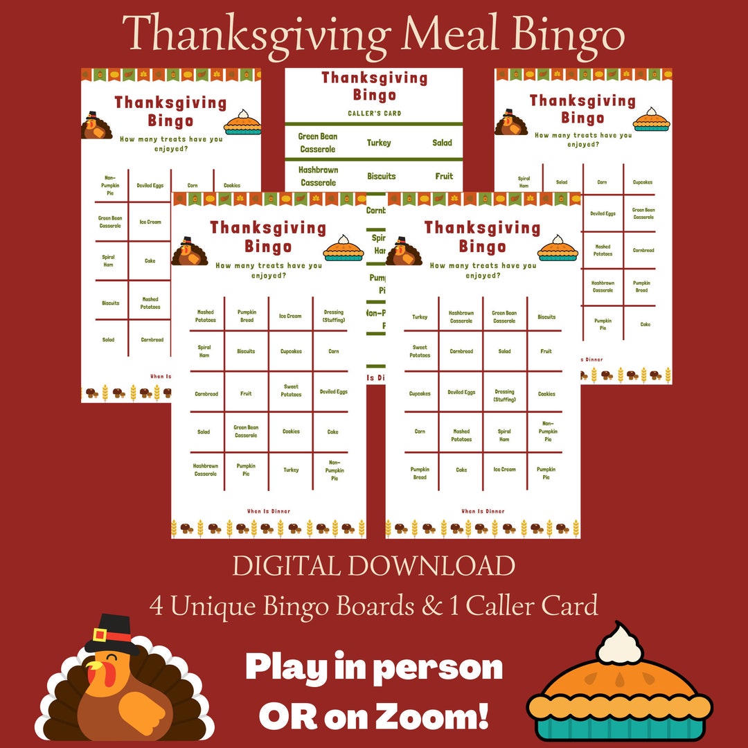 Thanksgiving Bingo - Etsy