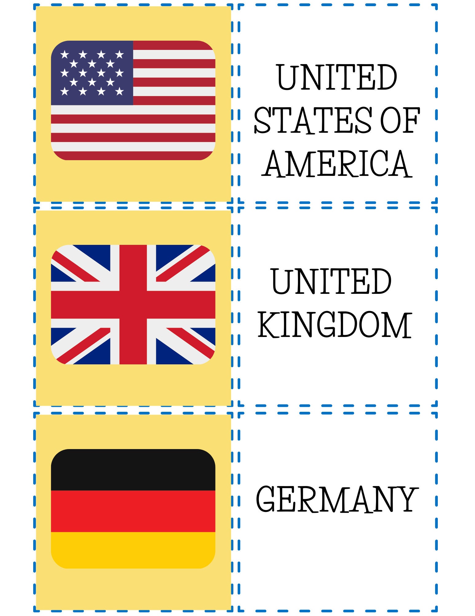 120 Flags of the World Matching Game With Printable Flash Cards - Etsy