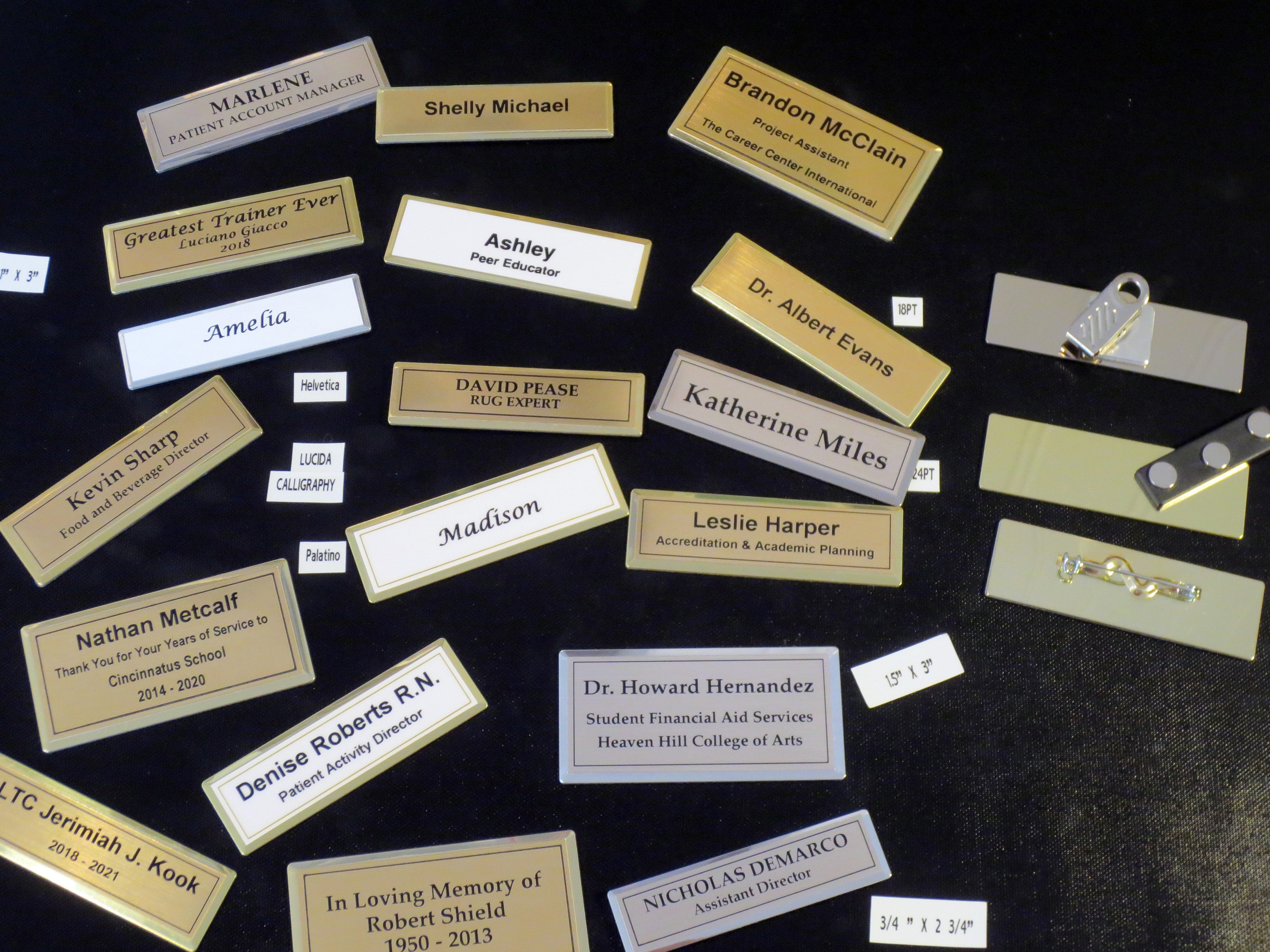 Name Badges and Pins Customized Magnetic Name Tags Personalized Nametag ...