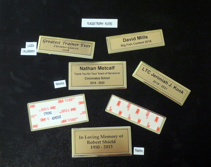 Trophy Plaque Plates Labels Custom Art Labels - Etsy