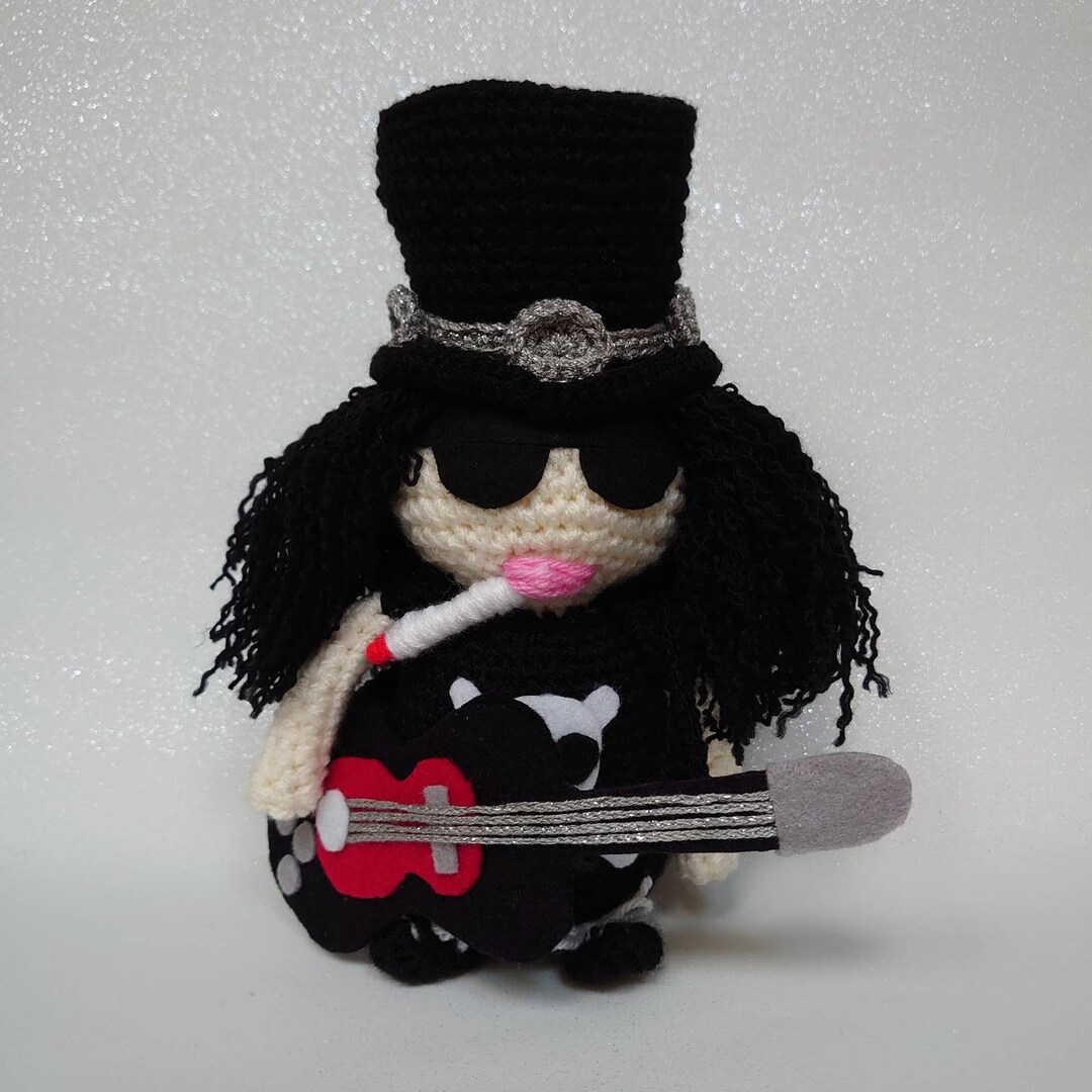 Slash Guns N' Roses Inspired Crochet Art Doll. - Etsy