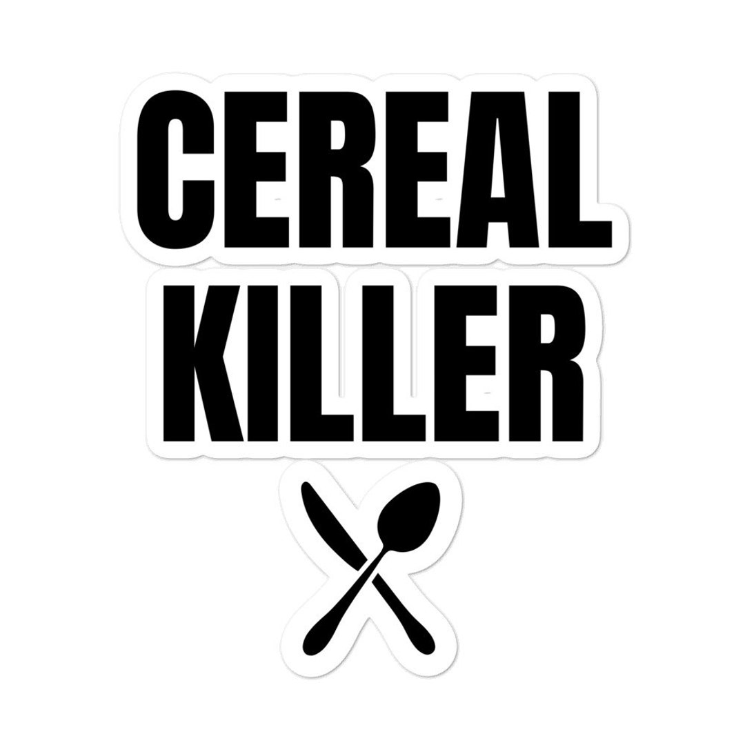 CEREAL KILLER Funny Play on Words Spoon and Knife Breakfast Humor Vinyl ...
