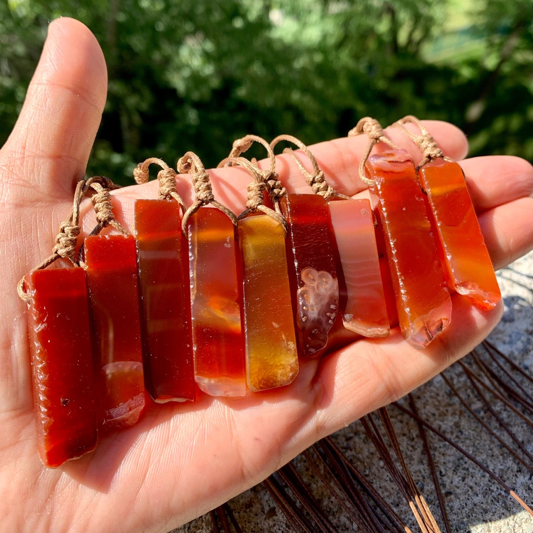 Natural Handmade Carnelian Crystal Necklace Healing Crystal Adjustable ...