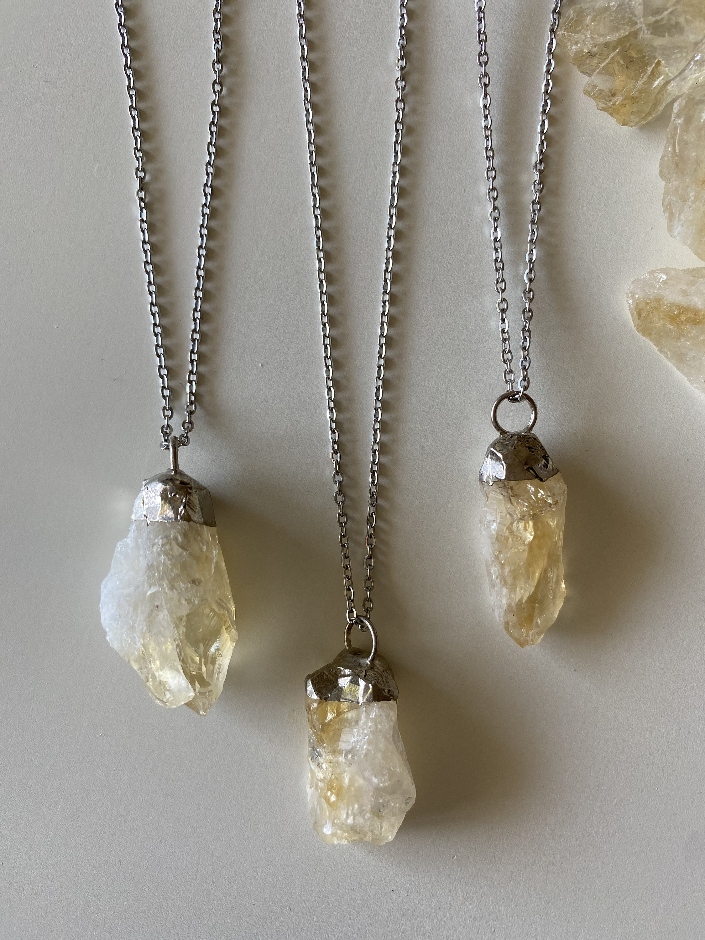 Raw Citrine Necklace Healing Crystal Stone Necklace Crystal | Etsy