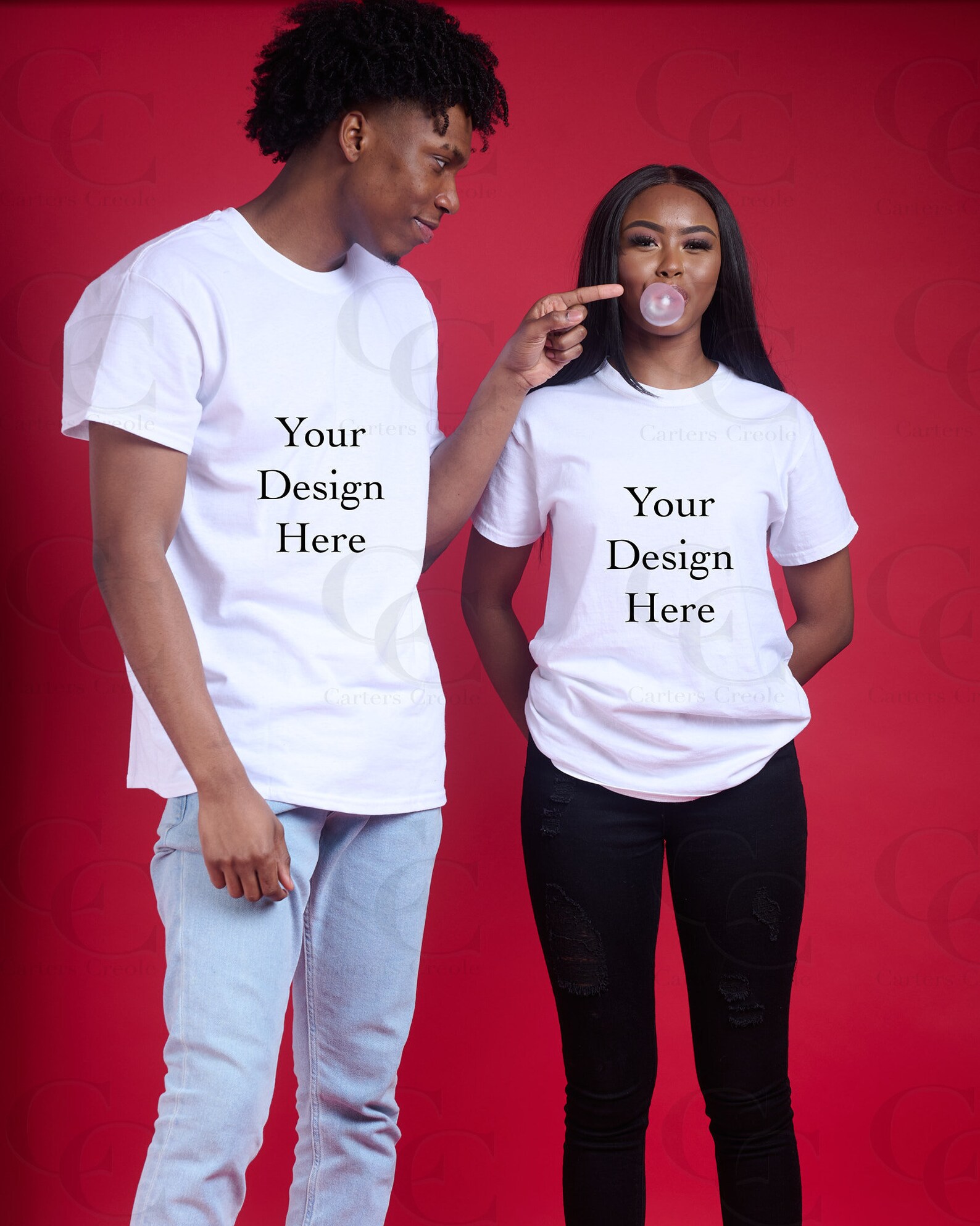 Couple White T Shirt Mockup Black Couplevalentineunisex Etsy