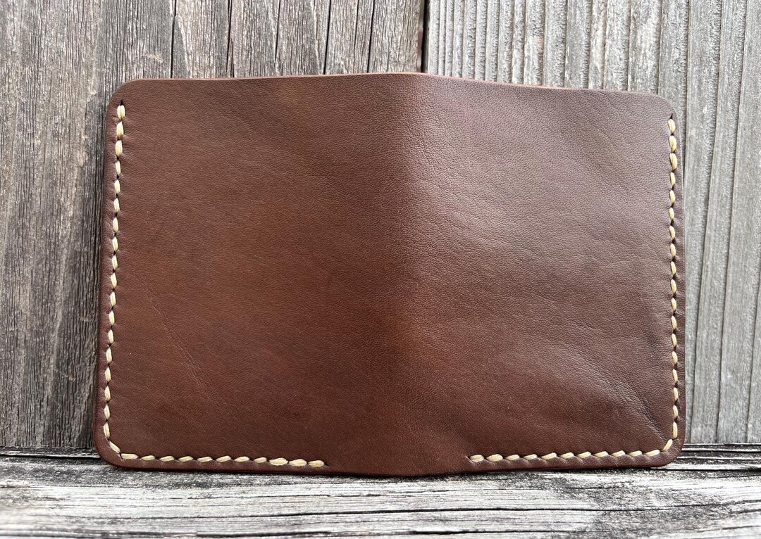 Handmade Leather Wallet - Bifold Wallet - Hand Stitched, Front Pocket ...