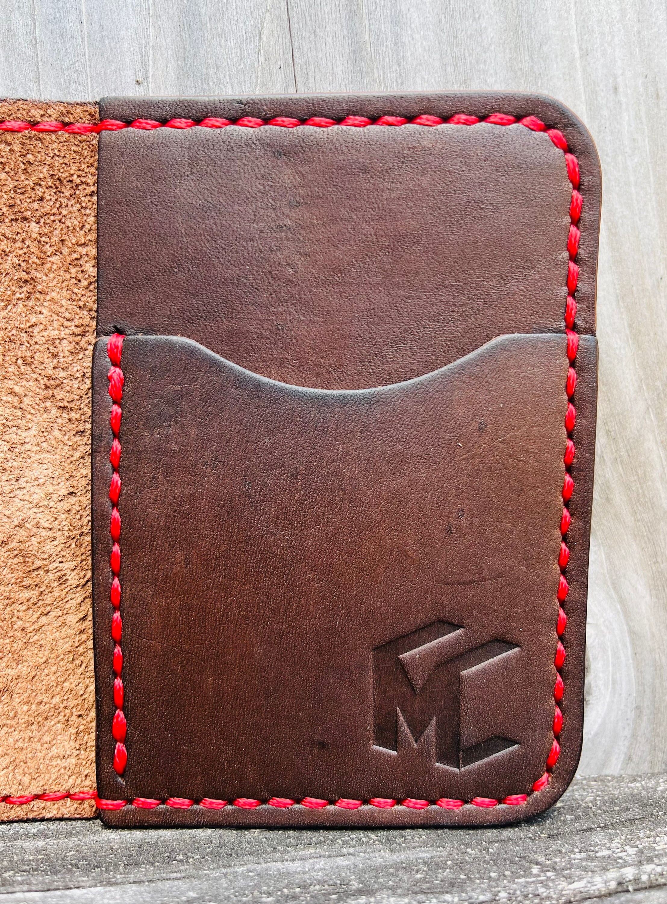 Handmade Leather Wallet Bifold Wallet Hand Stitched Front - Etsy