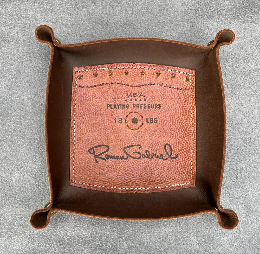 Handmade Leather Valet Tray With Rawlings Roman Gabriel Autograph Model ...