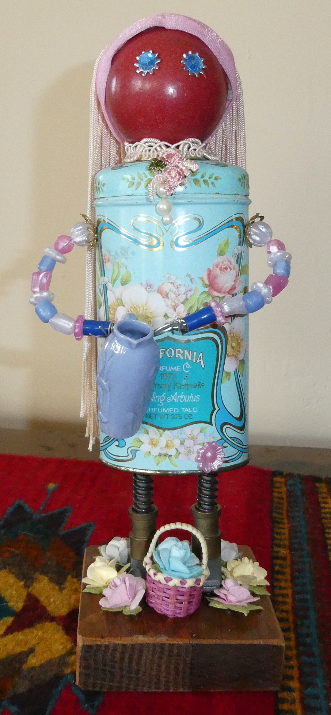 Cali Girl Bot Assemblage Art Tin Body - Etsy