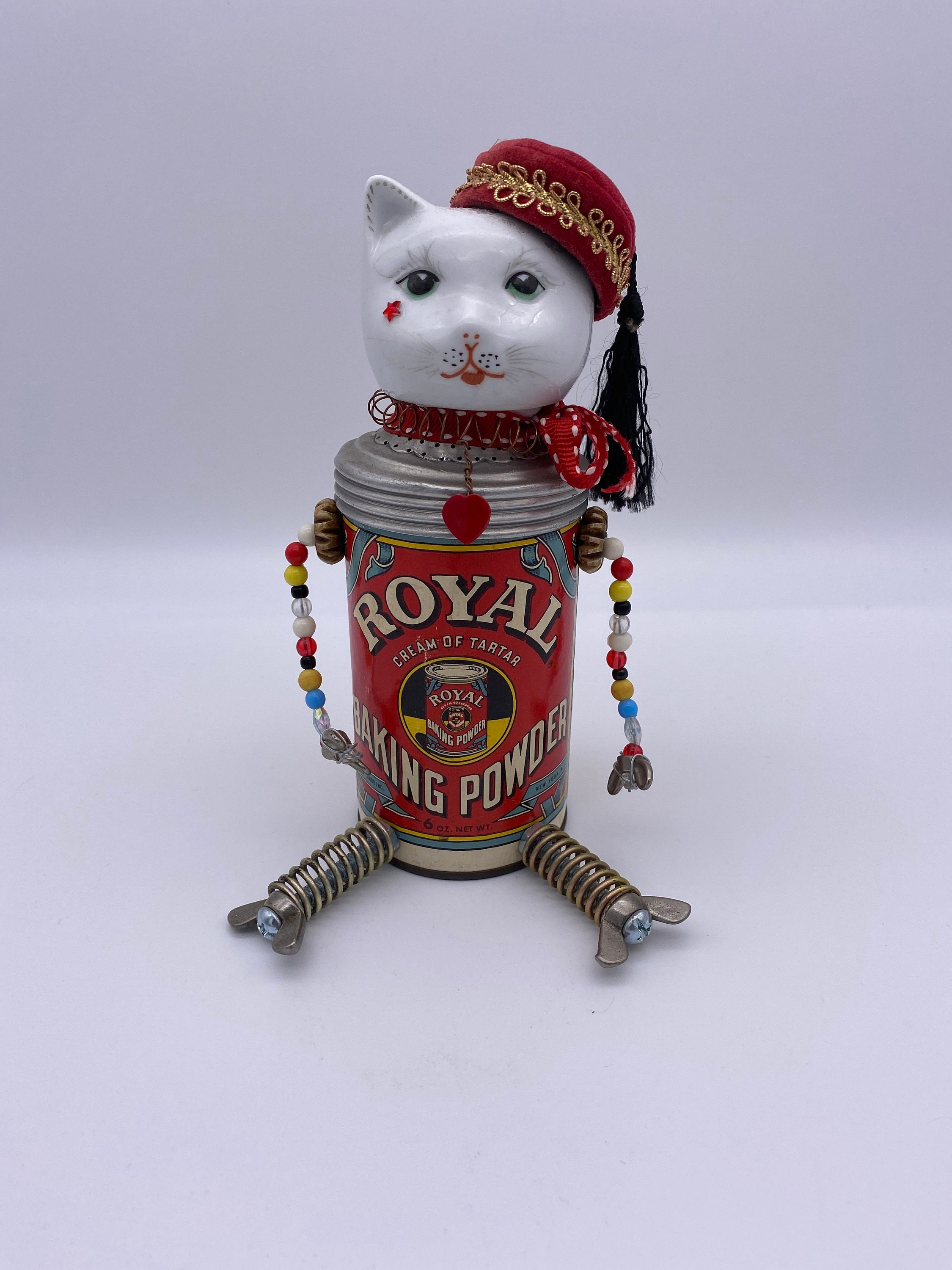 Assemblage ArtSteampunk Purrrfect Kitty Tin Body Bot Figurines & Knick ...