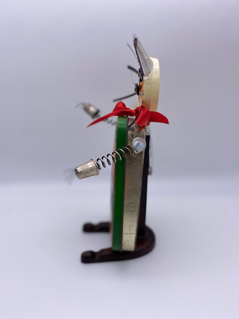 Assemblage ArtSteampunk Purrrfect Kitty Tin Body Bot Figurines & Knick ...