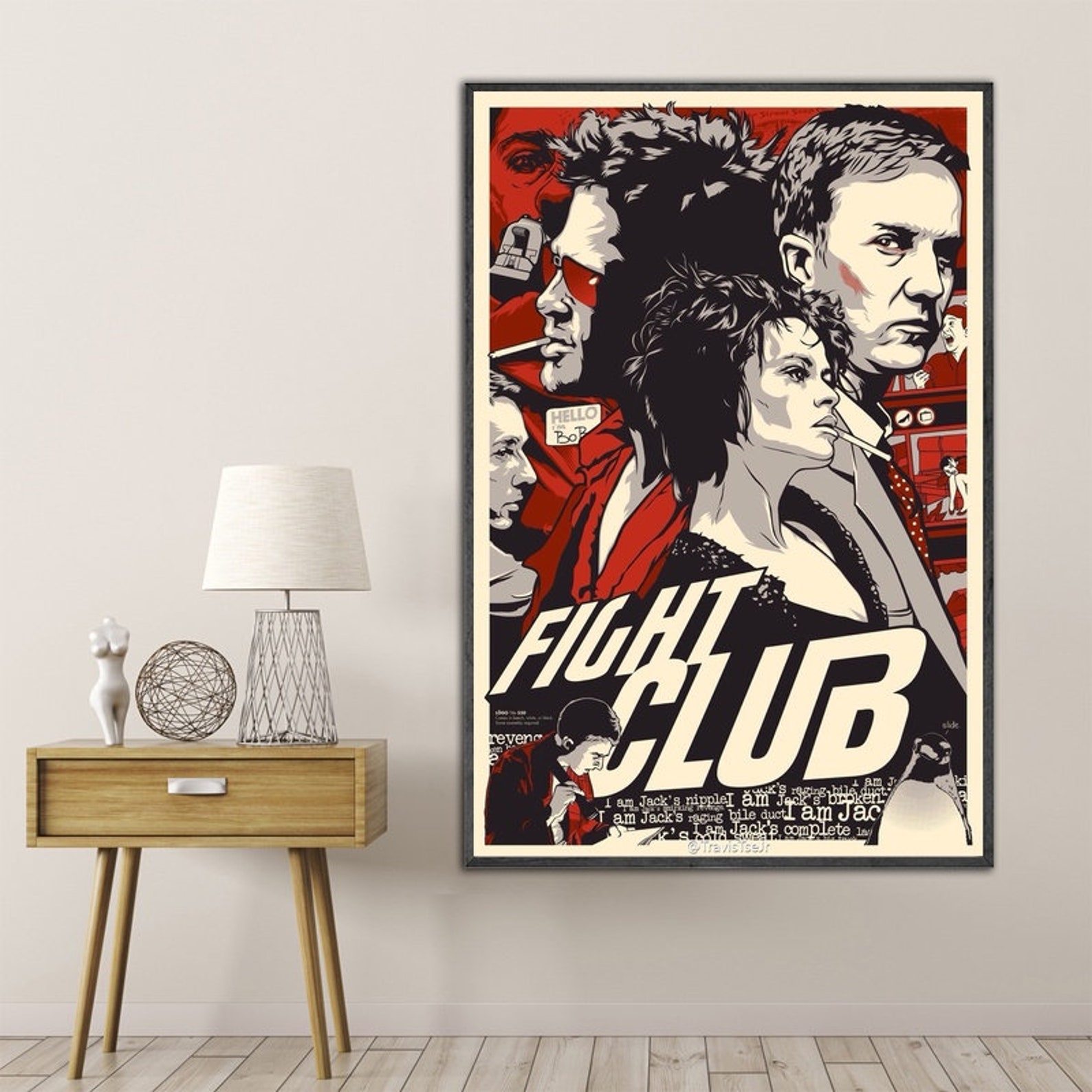 Fight Club Poster Canvas Movie Poster Unframe - Etsy