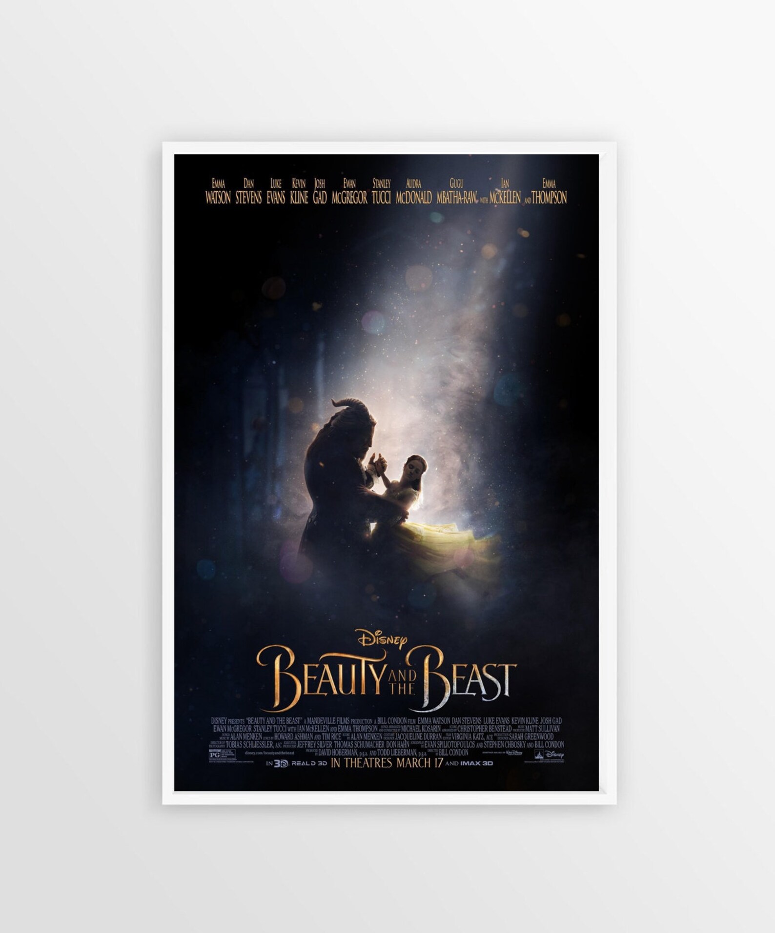 Beauty and the Beast Poster Canvas Movie Poster Unframe - Etsy