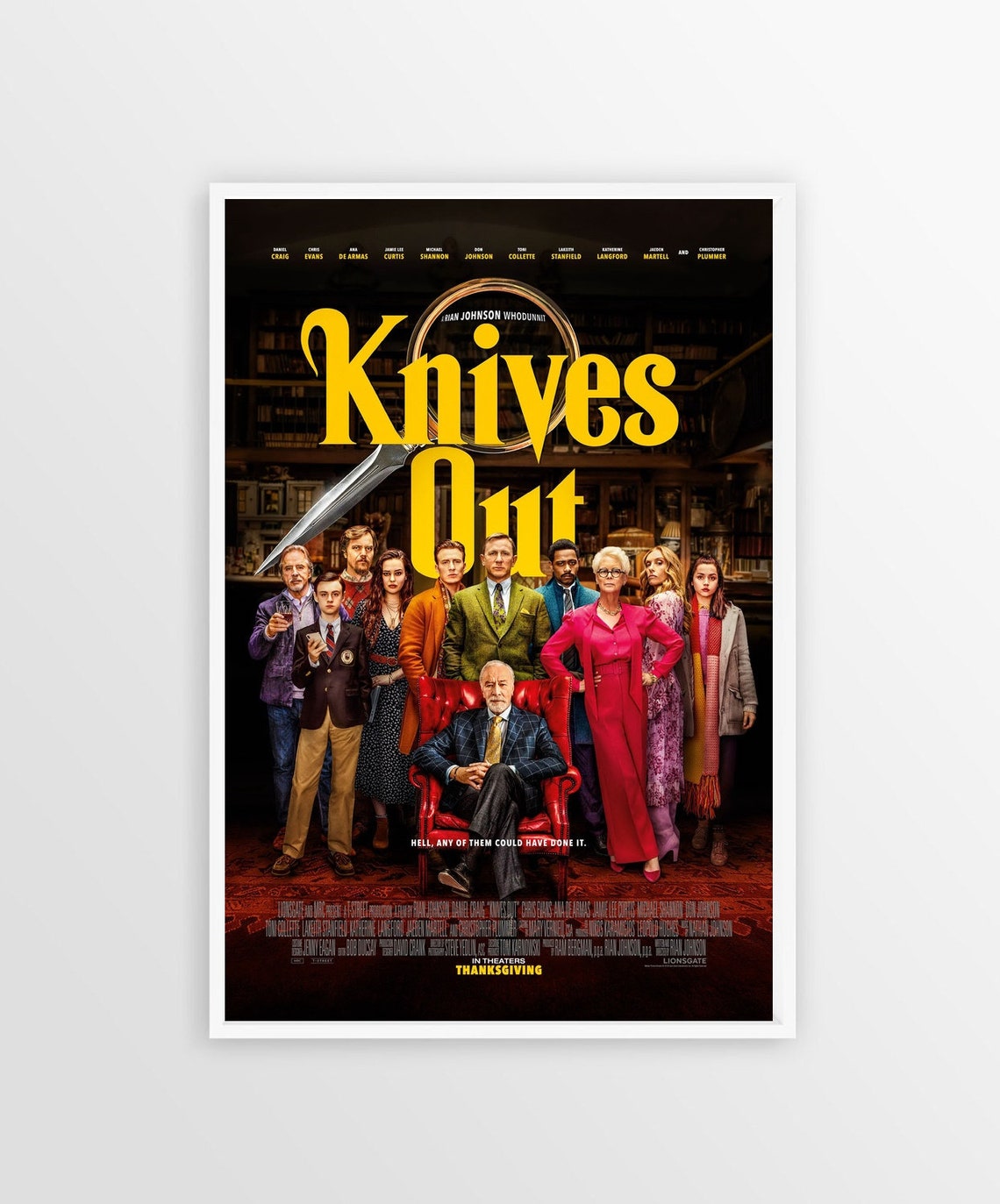 Knives Out Poster Canvas Movie Poster Unframe - Etsy