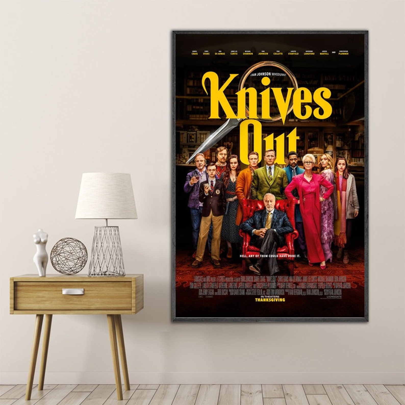 Knives Out Poster Canvas Movie Poster Unframe - Etsy