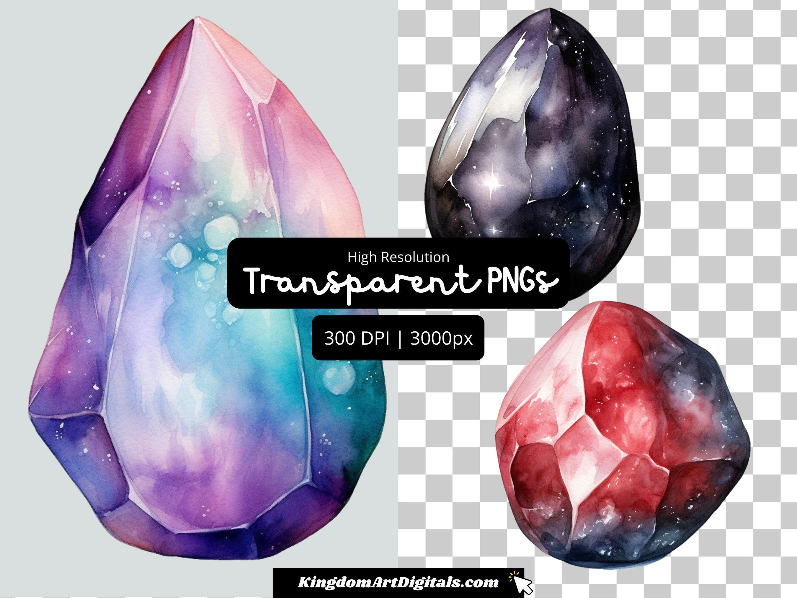 Gemstones Clipart Set PNG | Precious Stone,birthstone, Jewelry ...