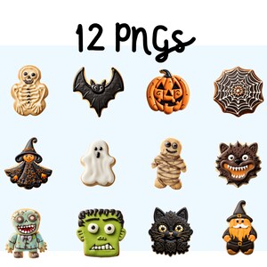 Halloween Sugar Cookies Clipart Set PNG | Halloween Party Dessert Food ...