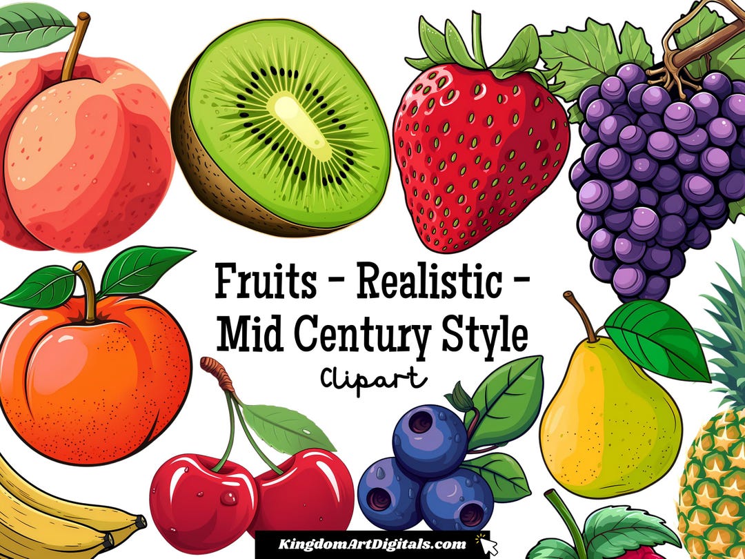 Fruits Illustration Clipart Set PNG | Watermelon Pineapple Tropical ...