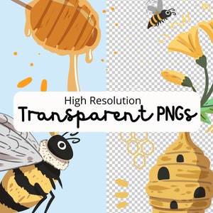 Bumblebee Clipart Set Digital Download, Cute Bee PNG Bundle, Bumble Bee ...
