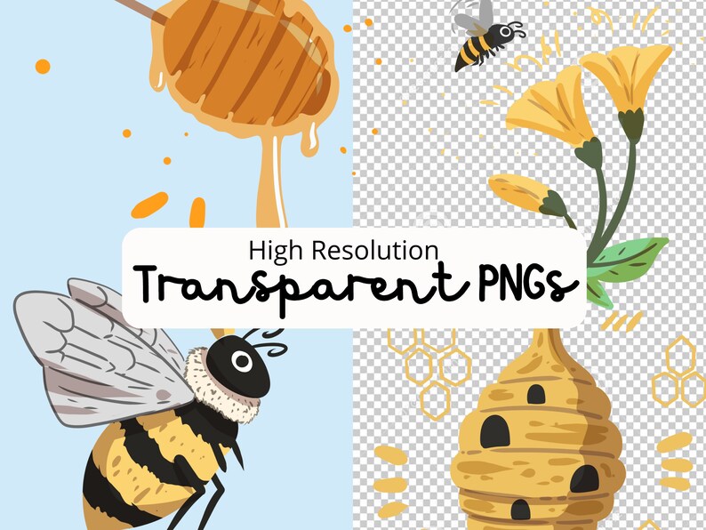 Bumblebee Clipart Set | Digital Download, Cute Bee PNG Bundle, Bumble ...