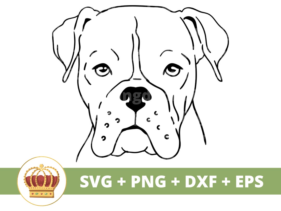 Boxer Dog SVG PNG | Cute Puppy Outline Pet Doggy Lover Mom Silhouette ...