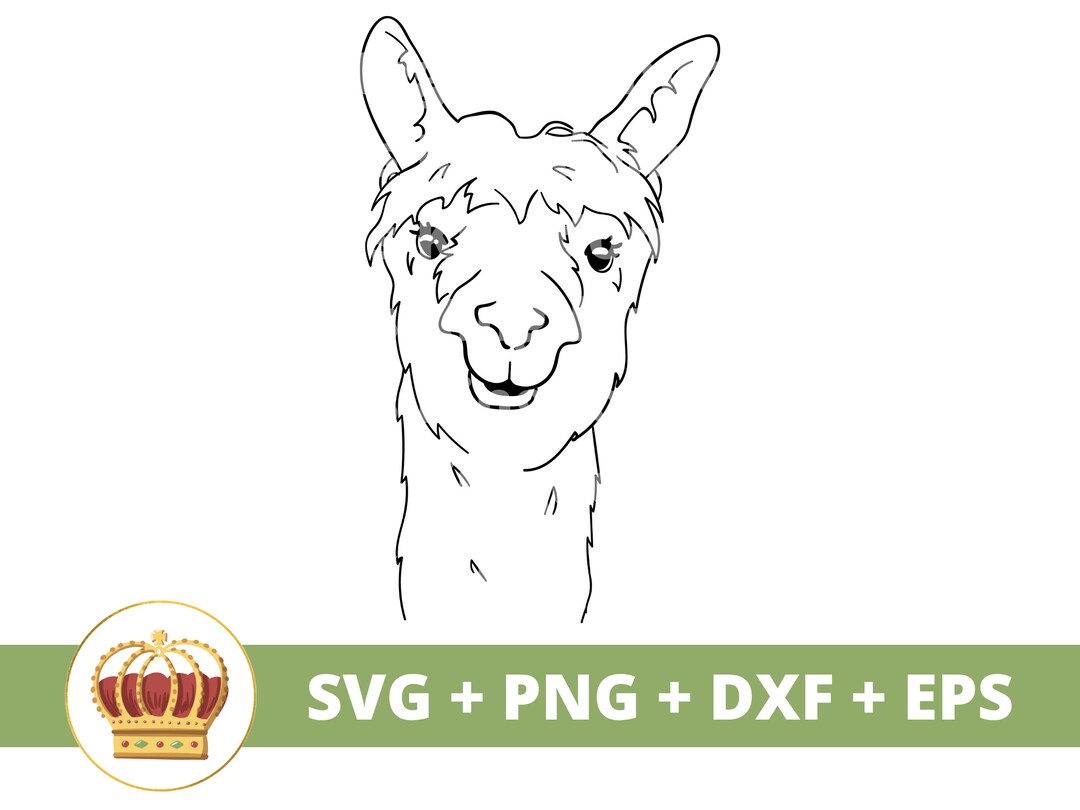Llama SVG PNG | Cute Alpaca Clipart Vector Face Head Teacher No Drama ...