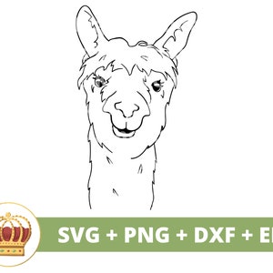 Llama SVG PNG | Cute Alpaca Clipart Vector Face Head Teacher No Drama ...