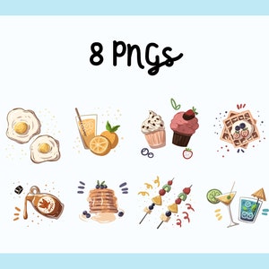 Brunch Clipart Set | Digital Download, Cute Food PNG Bundle, Handdrawn ...
