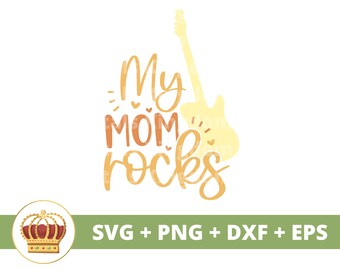 My Mom Rocks Svg - Etsy