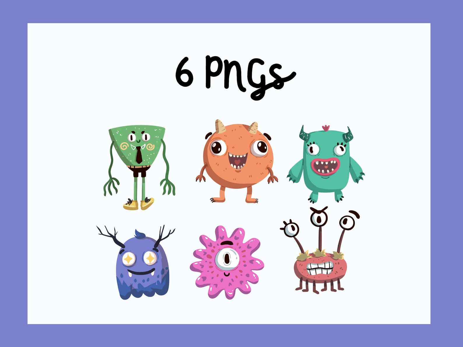 Cute Monster Clipart Set PNG | Halloween Party Little Monster Birthday ...