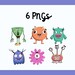 Cute Monster Clipart Set PNG | Halloween Party Little Monster Birthday ...