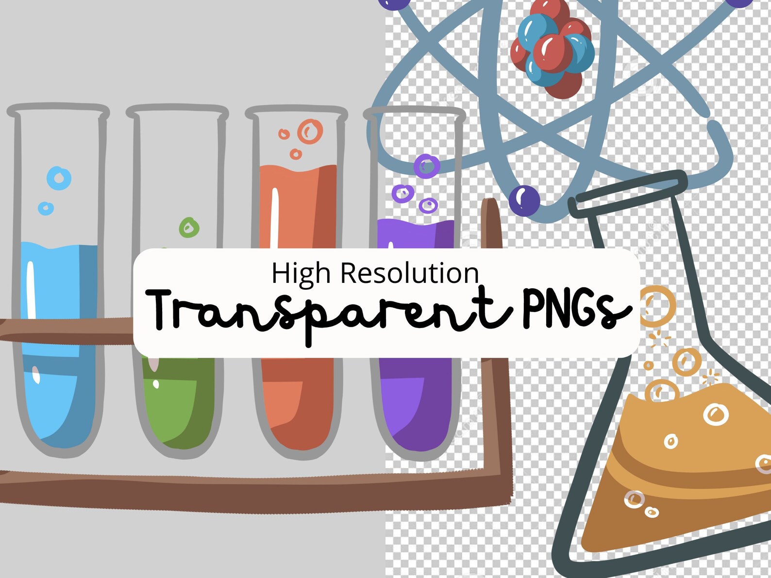 Science Clipart Set PNG | Lab Scientist Chemistry School Teacher ...