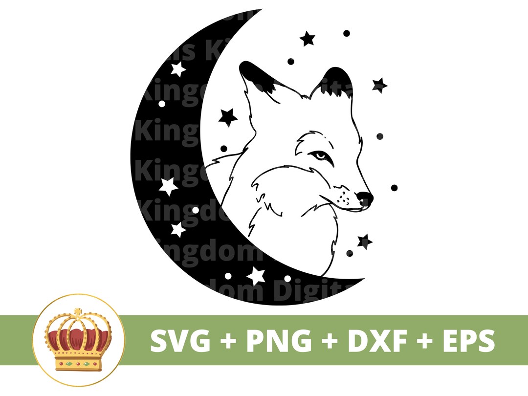 Celestial Fox SVG PNG | Cute Fox Baby Head Face Moon Astrology Space ...