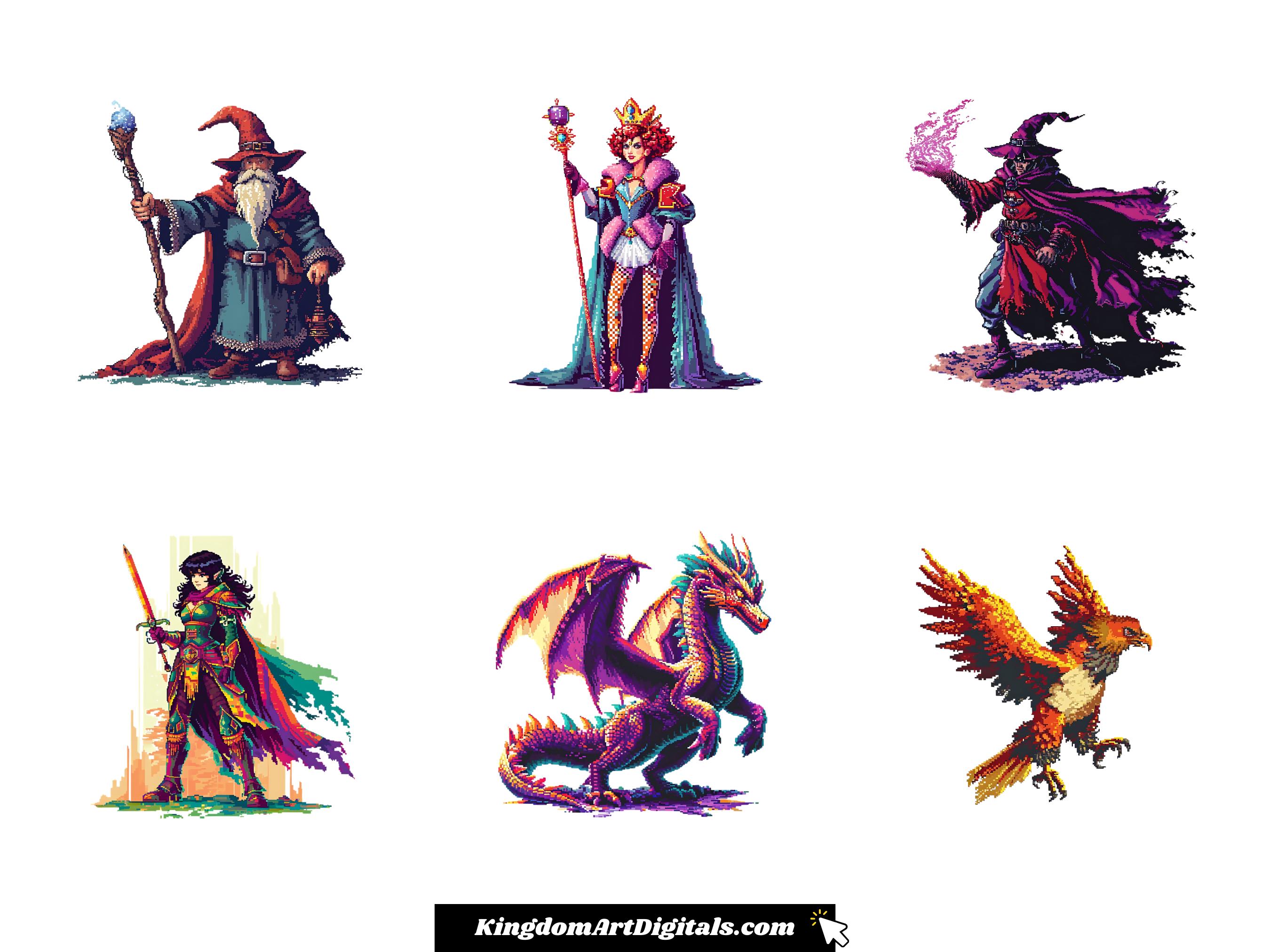 Pixelated Characters Clipart Set PNG | Video Gaming Arcade Character ...